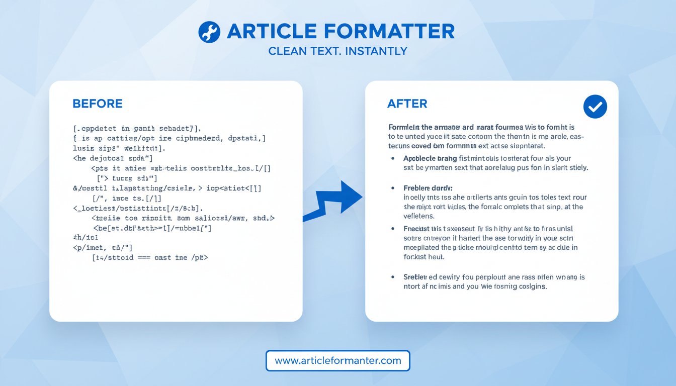 Remove special characters from your articles - Article Formatter